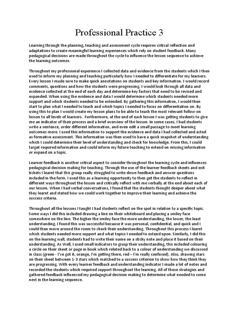 Professional Practice 3 Justification | Download Free PDF | Educational ...