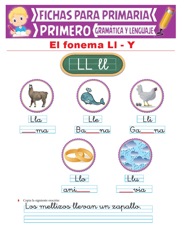 Los Fonemas LL Y para Primer Grado de Primaria | PDF | Comunicación ...