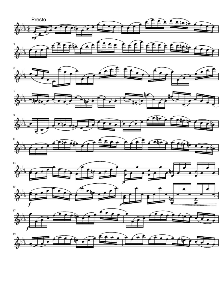 Solfeggietto Arranged For Solo Violin CPE Bach | PDF