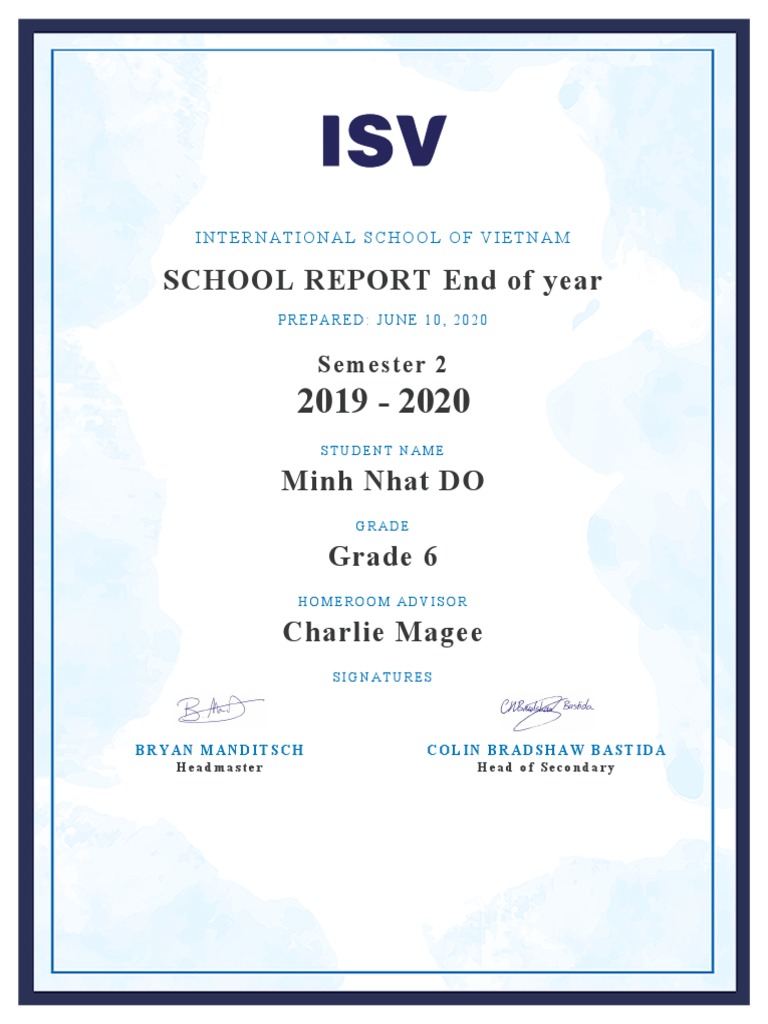 Grade 6 End of Year Report 2020 | PDF | Educational Technology | Fluency