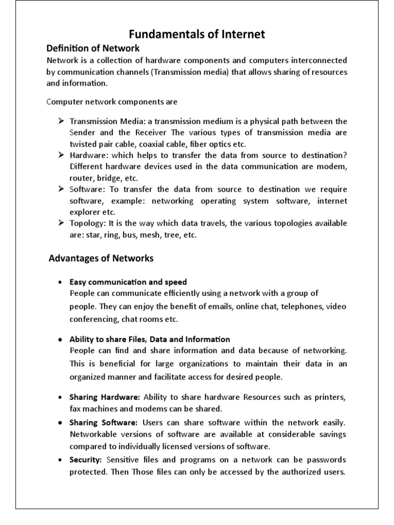 Unit-1 Fundamentals of Internet | PDF | Computer Virus | Computer Network