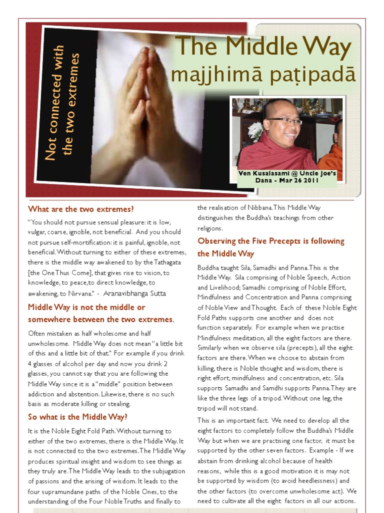Understanding the Middle Way Path | PDF | Noble Eightfold Path | Nondualism