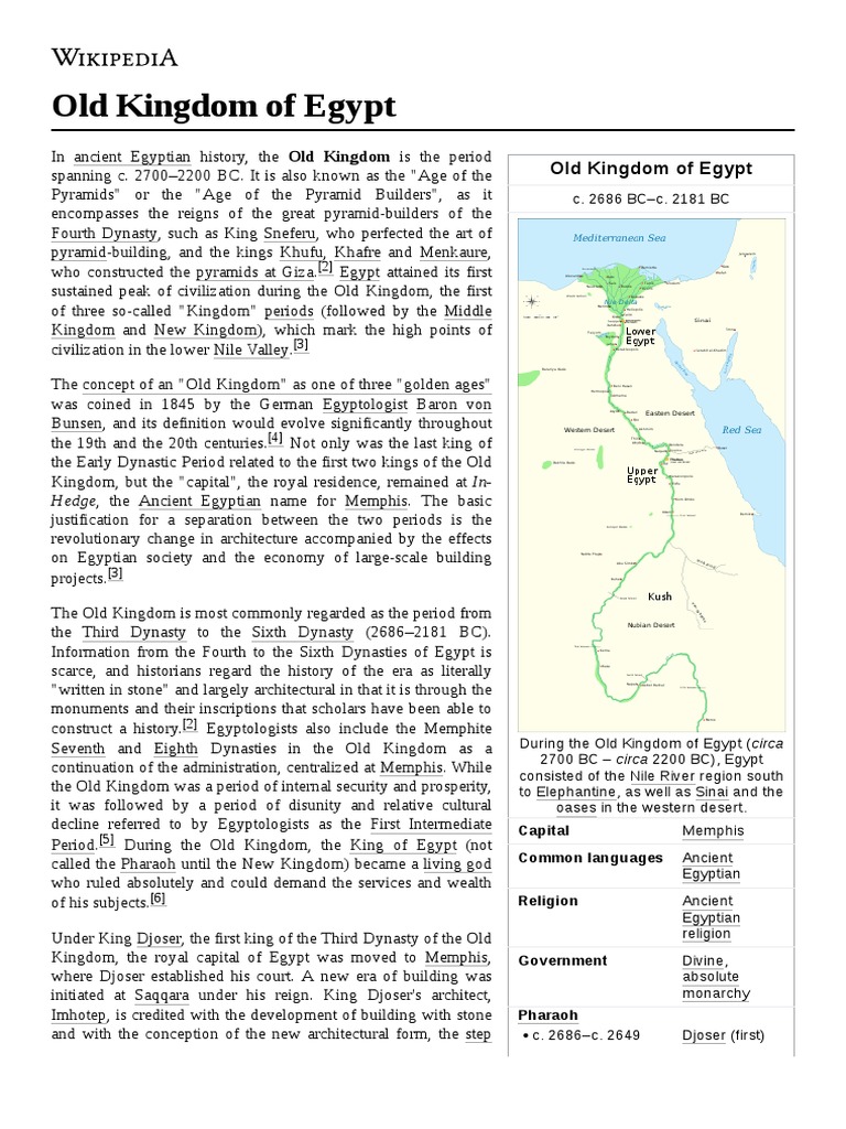 Old Kingdom of Egypt | PDF | Egyptian Pyramids | Pharaoh