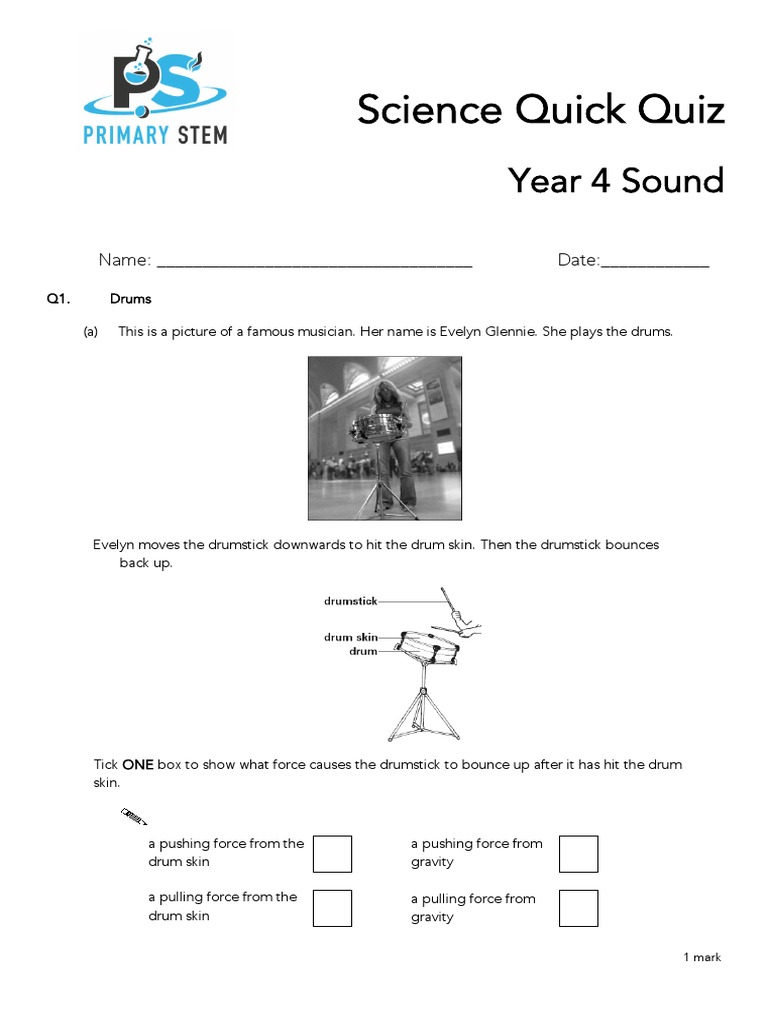 Year 4 Sound Science Worksheets | PDF | Sound | Nature