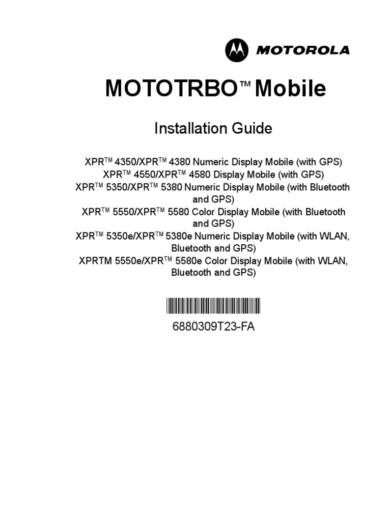 Mototrbo Mobile: Installation Guide | PDF | License | Copyright