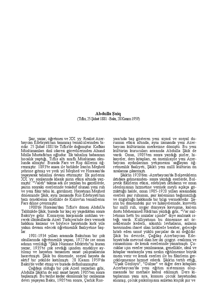Abdulla Şaiq | PDF