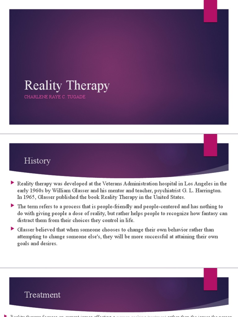 Reality Therapy | PDF | Therapy | Psychiatry