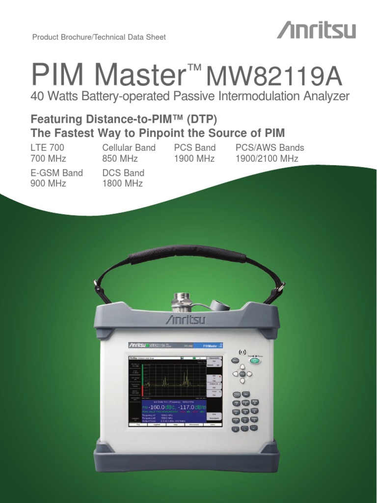 Anritsu Brochure PIM Master MW82119A | PDF | Wireless | Computer Engineering