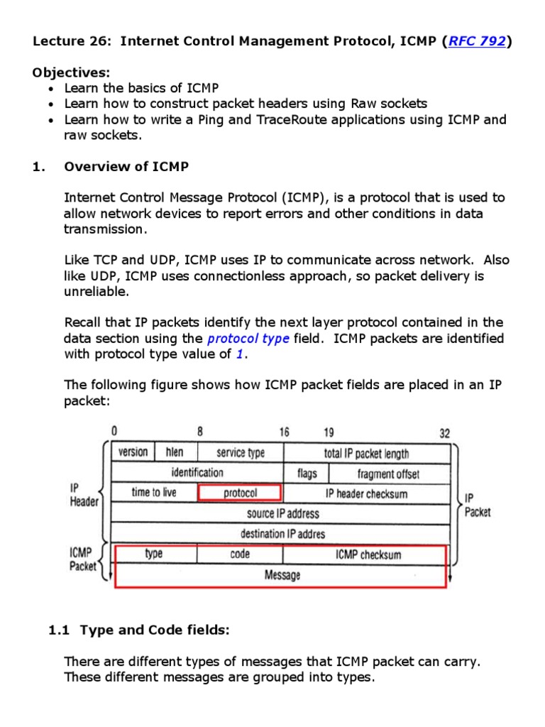 Lect26 - ICMP | PDF | Internet Protocols | Telecommunications