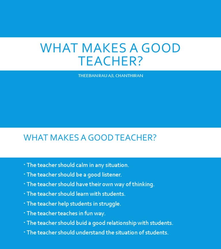 What Makes A Good Teacher | PDF