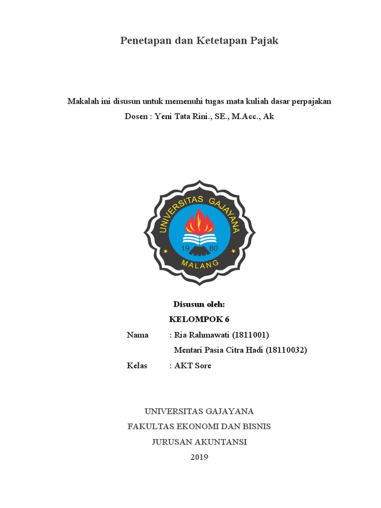 Penetapan dan Ketetapan Pajak | PDF