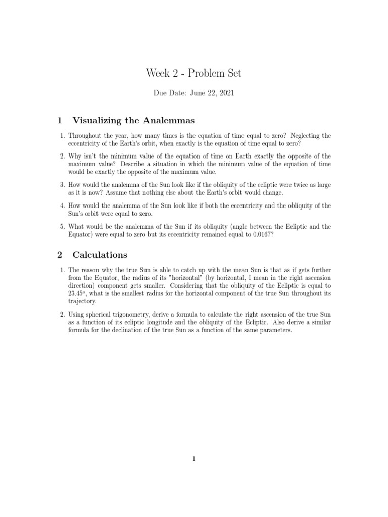 Week 2 - Problem Set | PDF
