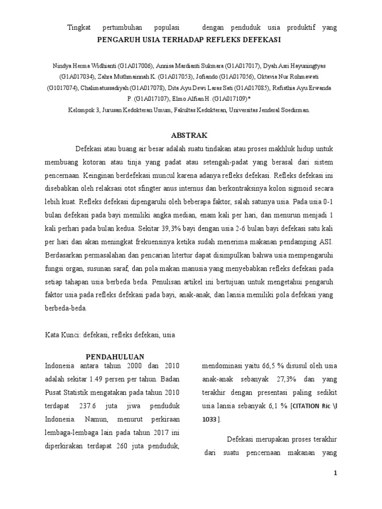 Pengaruh Usia pada Refleks Defekasi | PDF | Pengembangan Diri ...