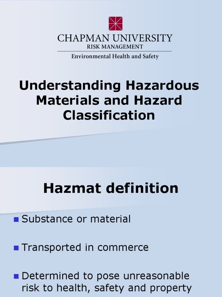 Hazardous Materials Powerpoint | PDF | Dangerous Goods | Explosion