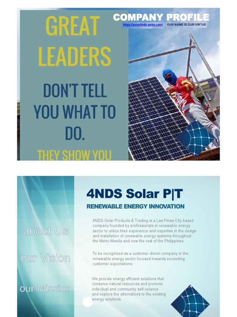 4NDS Solar Company Profile | PDF | Electrical Grid | Renewable Energy