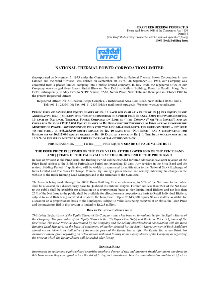 NTPC | PDF | Stocks | Securities (Finance)