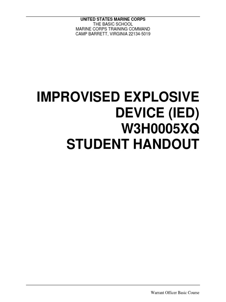 W3H0005XQ Improvised Explosive Device | PDF | Improvised Explosive ...