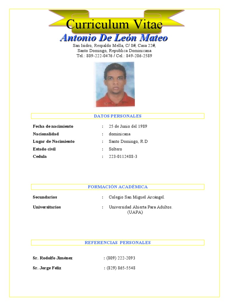 Antonio de León Mateo Curriculum | PDF