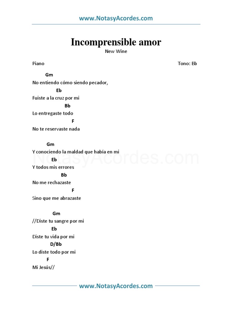 Incomprensible Amor New Wine | PDF