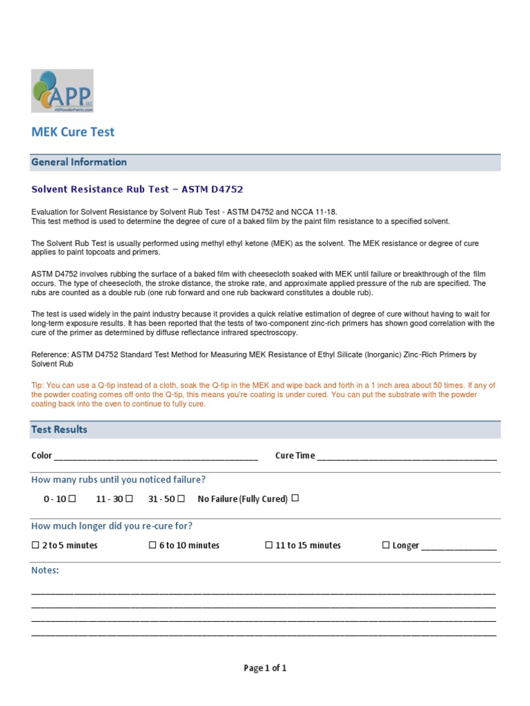 Evaluating the Degree of Cure in Paint Films Using the Methyl Ethyl ...