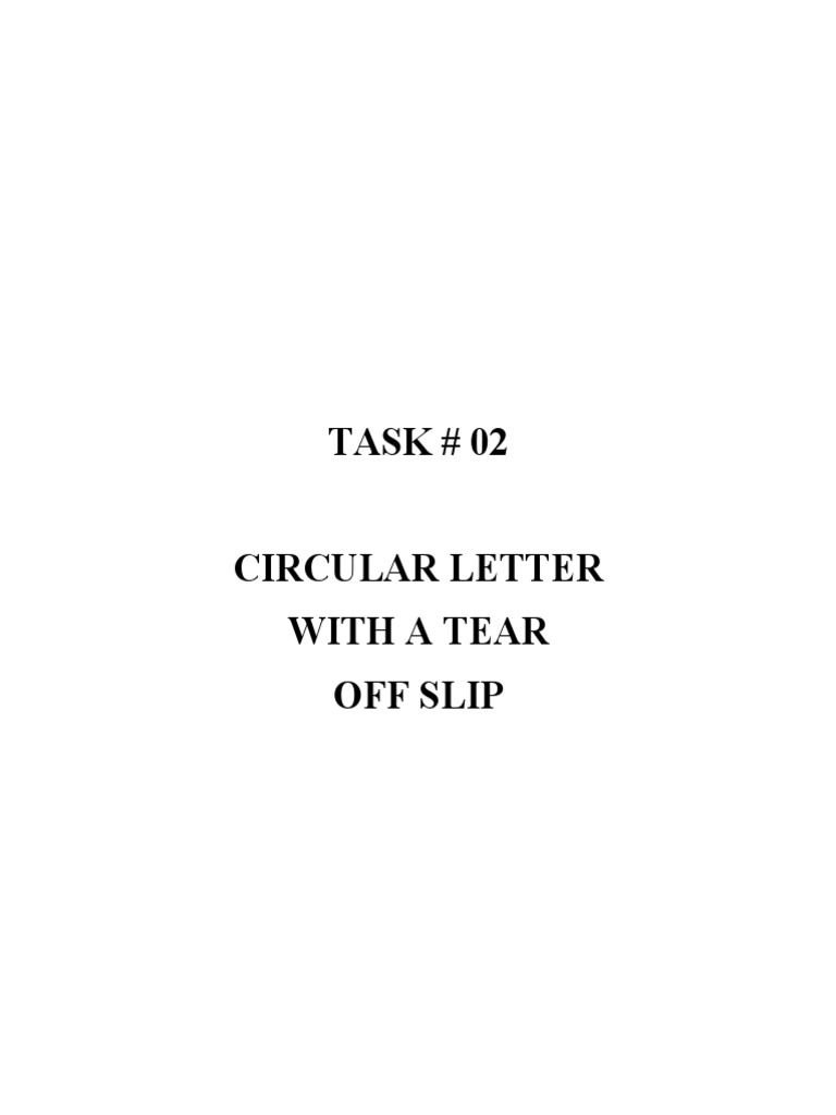 #05 - Circular Letter With A Tear Off Slip | PDF
