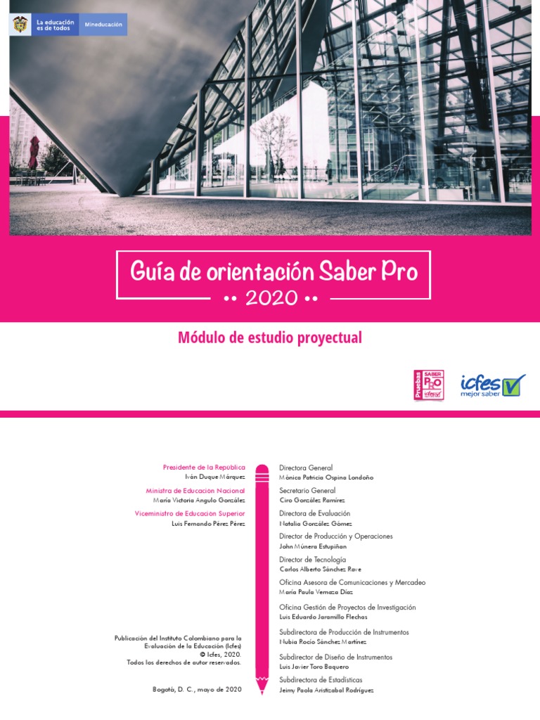 Guia de Orientacion Modulo de Estudio Proyectual Saber Pro 2020 | PDF | Prueba (evaluación ...