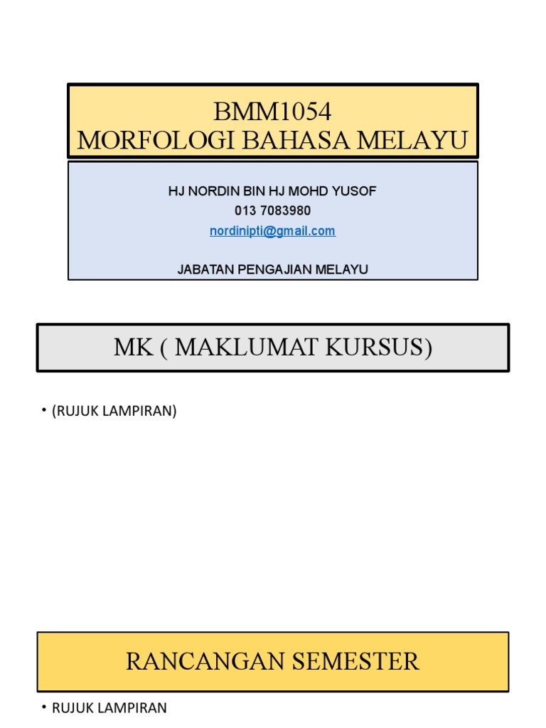 Interaksi 1 Morfologi BMM1054 | PDF
