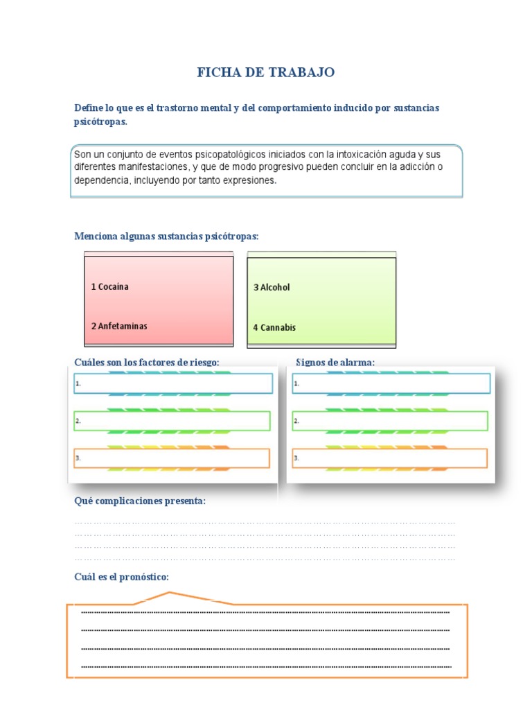 4.1) Ficha de Trabajo Sust Psicot | PDF