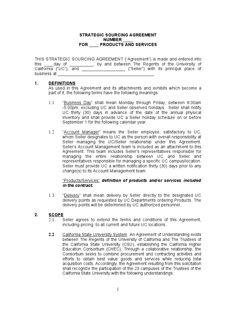 Purchase Agreement Standard | PDF | University Of California | Invoice