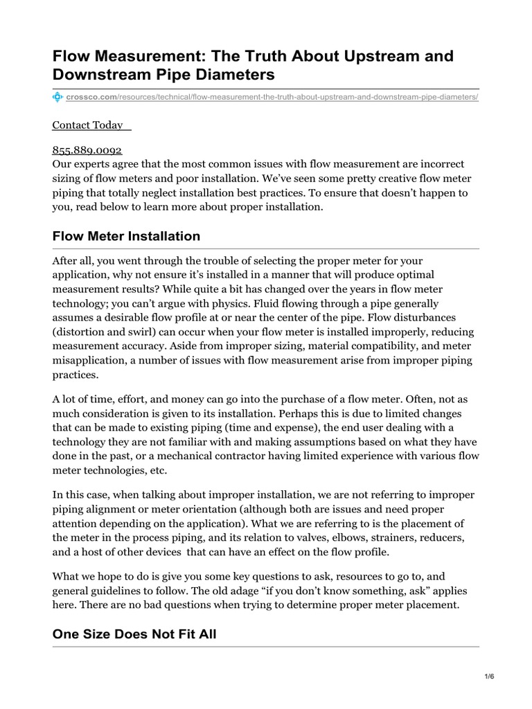 Flow Measurement-The Truth About Upstream & Downstream Pipe Diameter ...