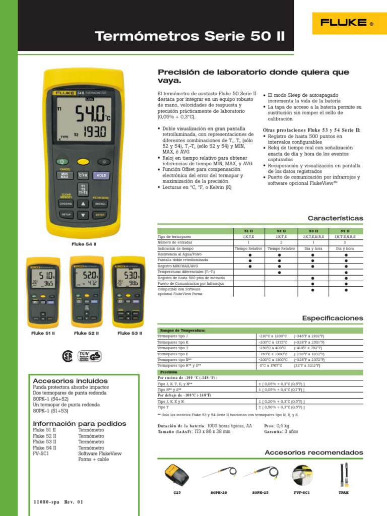 Fluke 52 II | PDF | Par termoeléctrico | Metrología