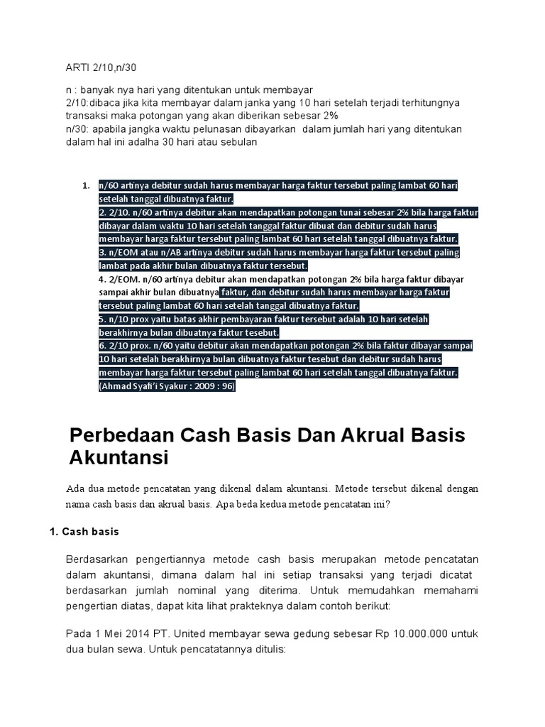 Perbedaan Cash Basis dan Akrual Basis | PDF