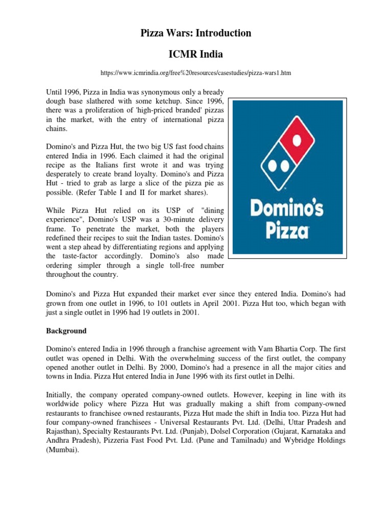 Pizza Wars | PDF | Domino's Pizza | Fast Food Restaurants