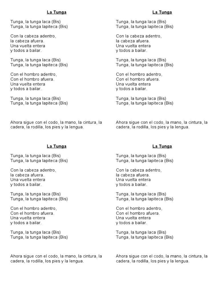 Cancion "La Tunga" | PDF | Articulaciones | Extremidades (anatomía)
