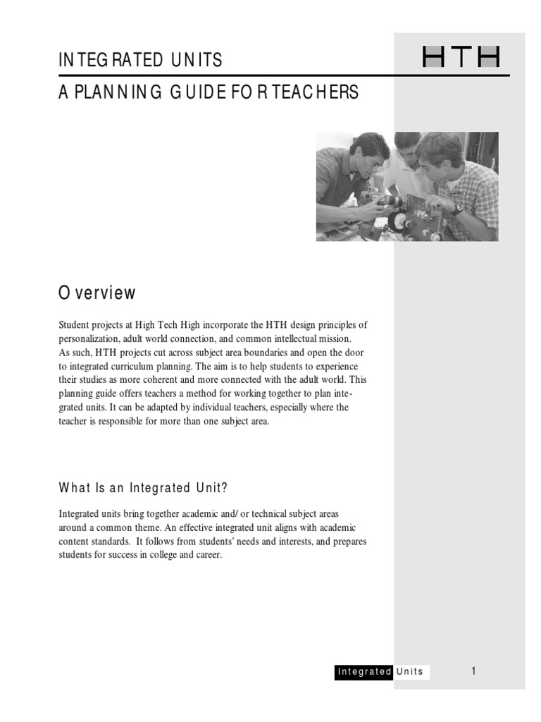Integrated Unit Planning Guide for Teachers | PDF | Teachers | Curriculum