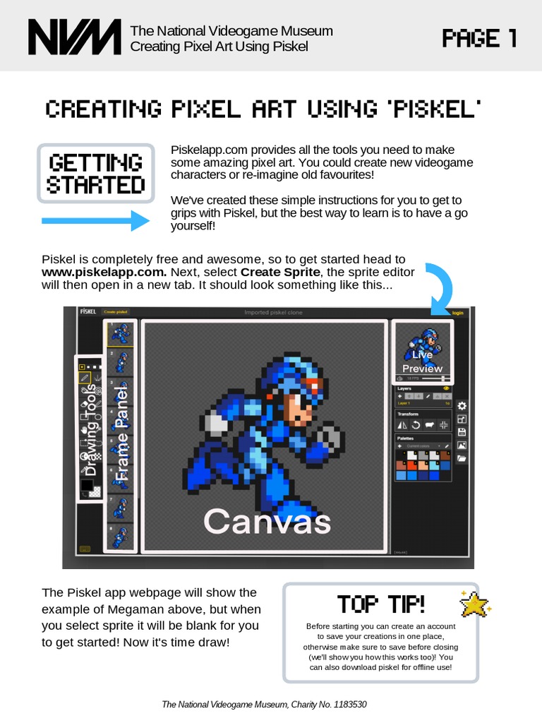 The National Videogame Museum Creating Pixel Art Using Piskel | PDF ...