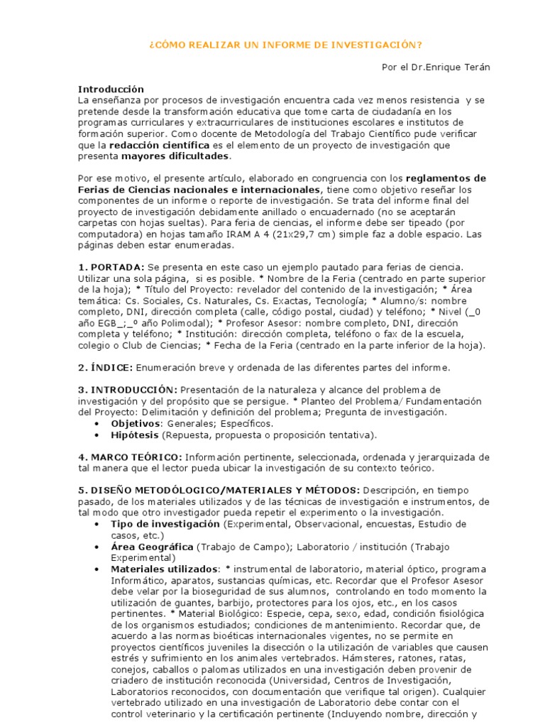 Cómo Realizar Un Informe de Investigación | PDF