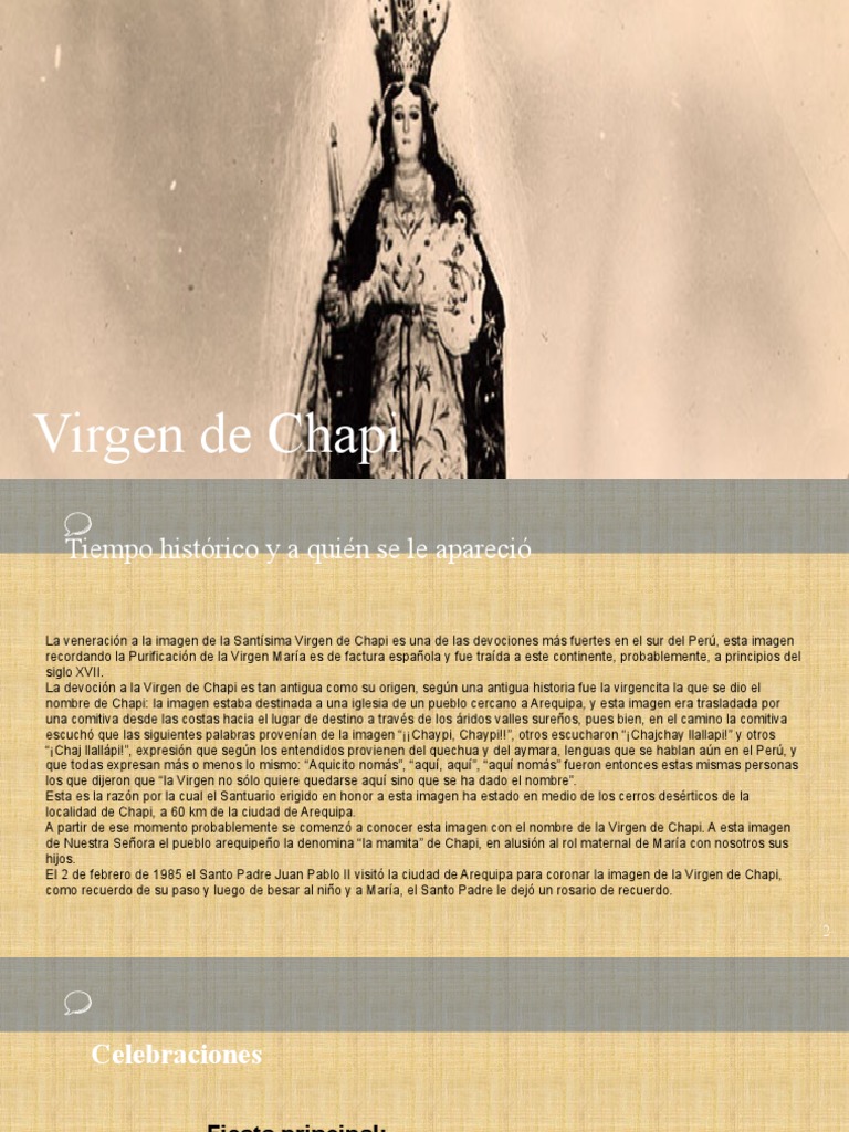Presentacion Virgen de Chapi | PDF | María, madre de Jesús | Oración