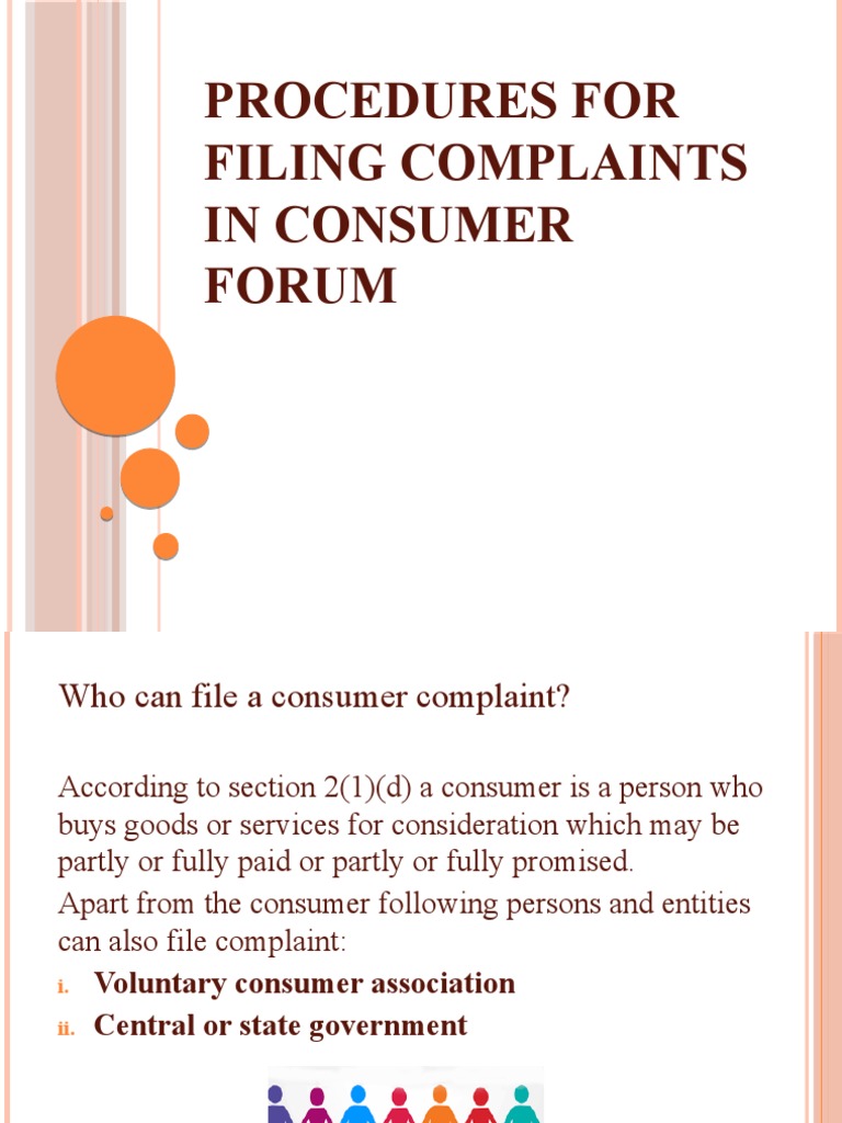 Procedures For Filing Complaints in Consumer Forum | PDF