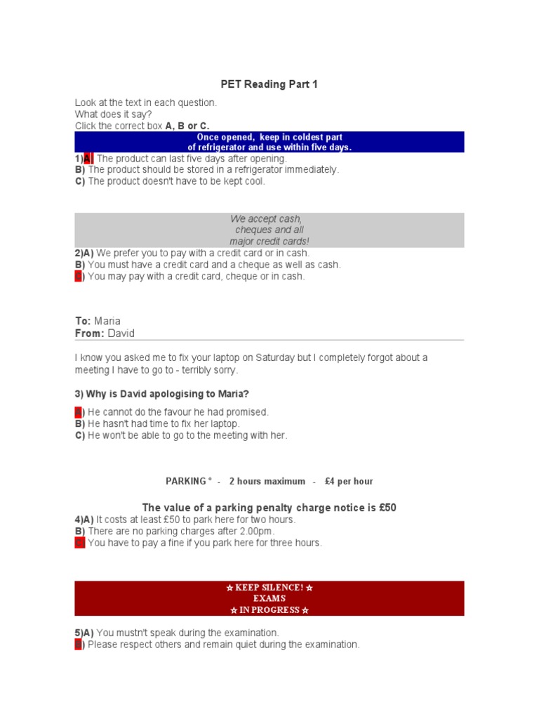 Pet Exam 1 Con Reading ANSWERS | PDF | Snake | Museum