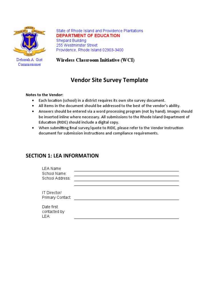 WCI Site Survey Template Final 051613 | PDF | Wireless Access Point ...