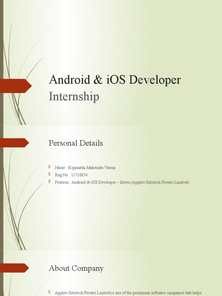 Android & iOS Developer: Internship | PDF | Adobe Illustrator ...