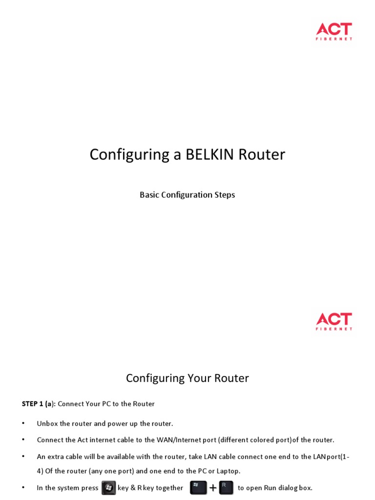 Configuring A BELKIN Router: Basic Configuration Steps | Download Free ...