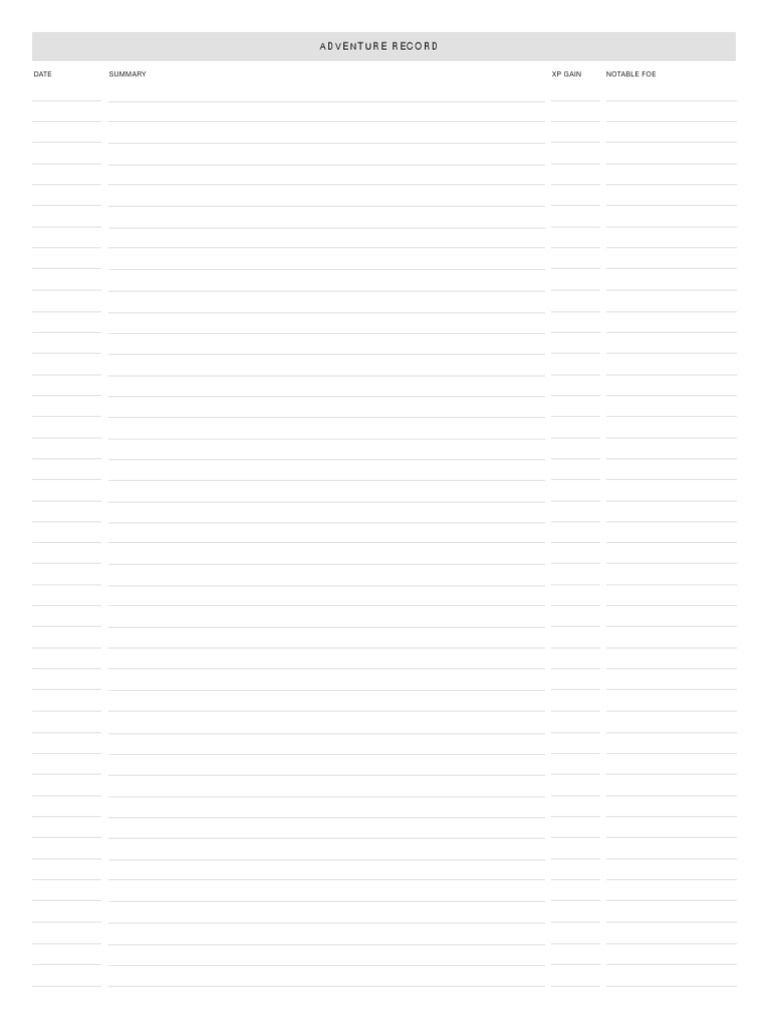 The Improved Pathfinder Simple Adventure Log | PDF