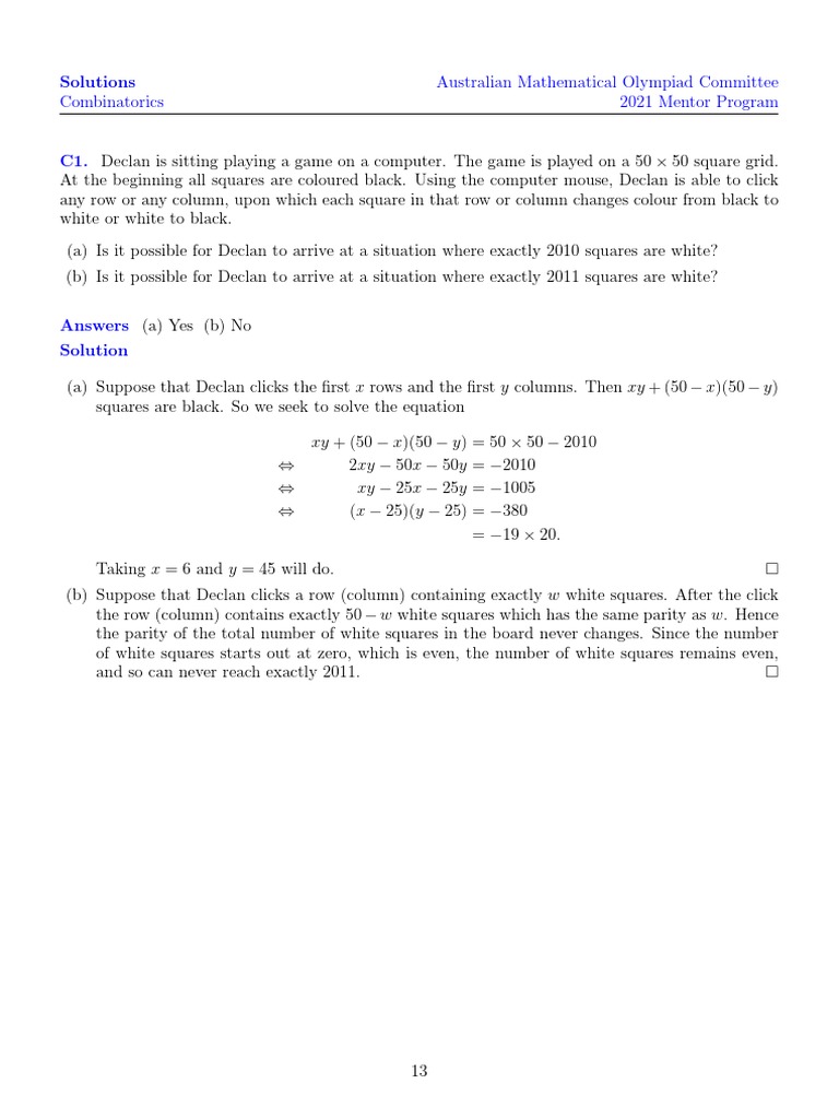 J2 Solutions Latex | PDF | Permutation | Combinatorics