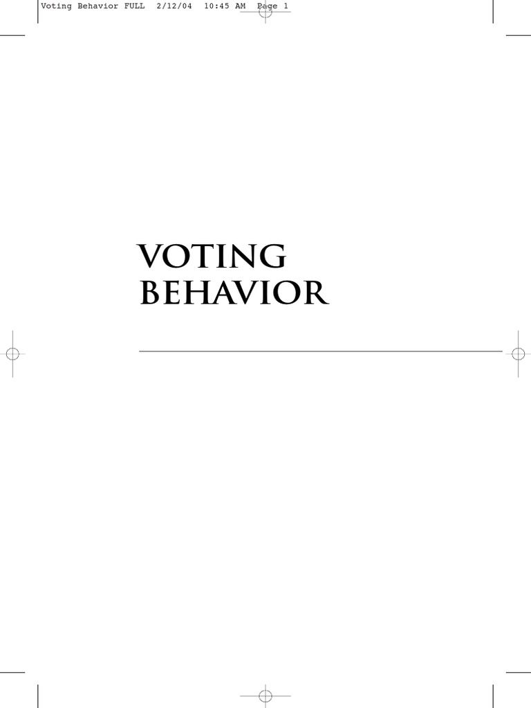Voting Behavior Viewpoints | Download Free PDF | Voting | Democracy