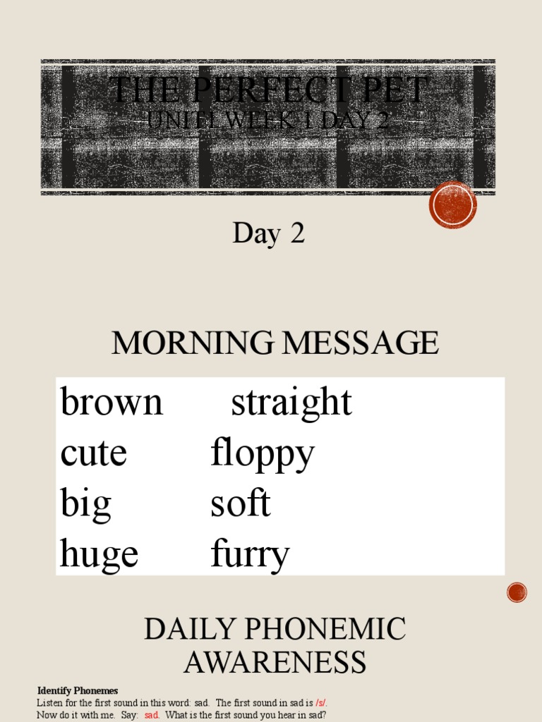 2nd Grade Journey's Unit 1 Week1 Day 2 The Perfect Pet | PDF | Learning ...