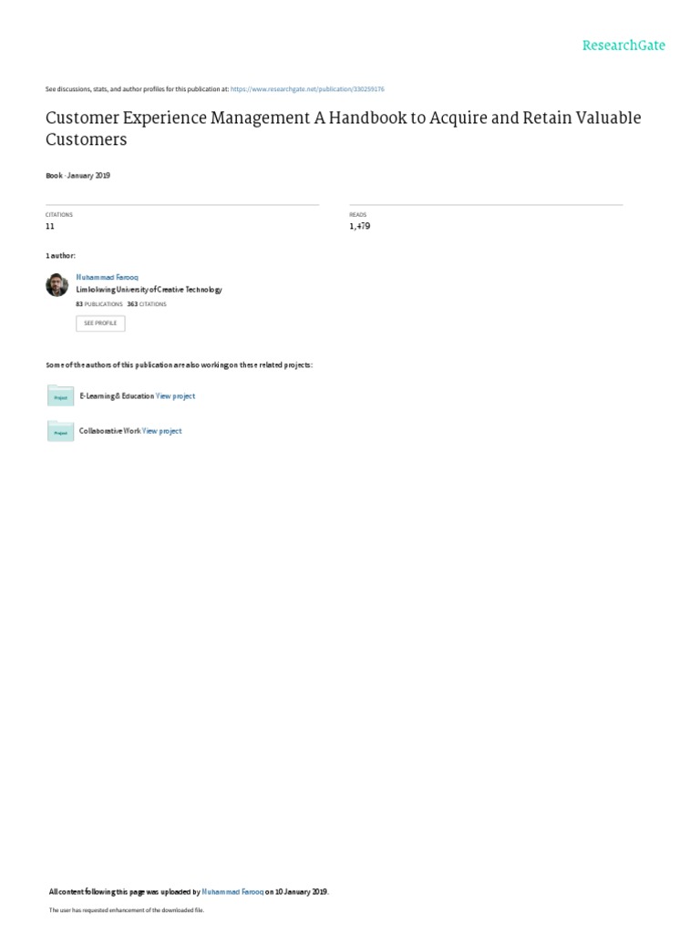 Customer Experience Management A Handbook To Acquire and Retain ...