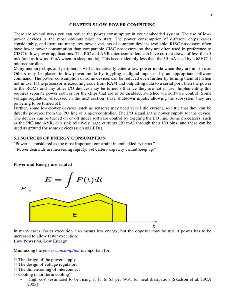 Chapter 5 Low-Power Computing: Power and Energy Are Related | PDF ...