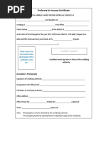 Format Family Income Certificate | PDF